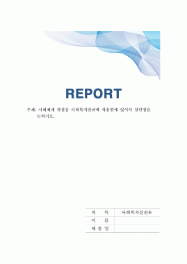 사회체계 관점을 사회복지실천에 적용함에 있어서 장단점을 논하시오-1페이지