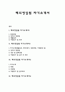 자소서) 해외영업원 자기소개서 7종 예문-1페이지