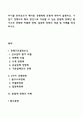 마이클 포터교수가 제시한 경쟁세력 모형에 대하여 설명-1페이지