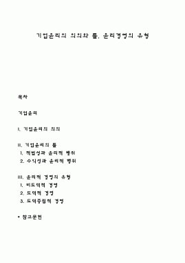 기업윤리의 의의와 틀 윤리경영의 유형-1페이지