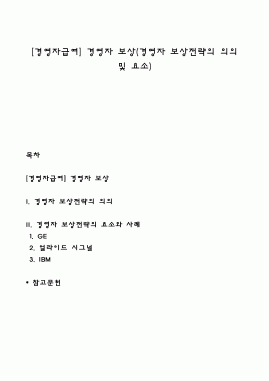 [경영자급여] 경영자 보상 경영자 보상전략의 의의 및 요소-1페이지