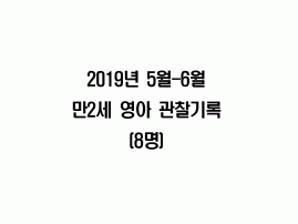 만 2세 영아 5월 6월 관찰기록 (관찰일지) 8명분-1페이지