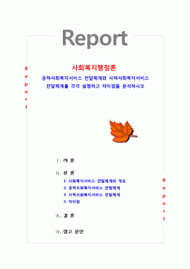 [사회복지행정론] 공적사회복지서비스 전달체계와 사적사회복지서비스 전달체계를 각각 설명하고 차이점을 분석하시오-1페이지