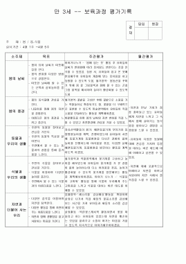 어린이집 월평가 보육과정 평가 만3세-1페이지