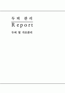 두피 및 모발관리 두피관리의 실제에 대하여-1페이지