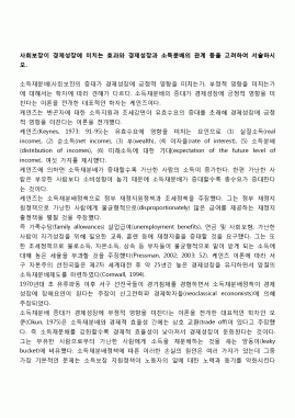 사회보장이 경제성장에 미치는 효과와 경제성장과 소득분배의 관계 등을 고려하여 서술하시오-1페이지