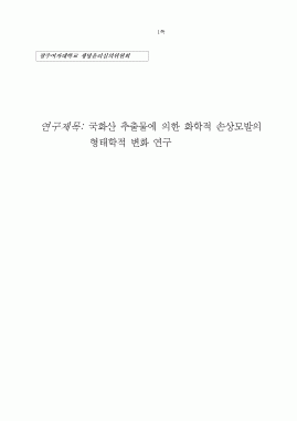 천연식물 추출물에 의한 화학적 손상모발의 형태학적 변화 연구연구계획서-1페이지