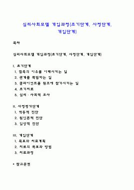 심리사회모델 개입과정 초기단계, 사정단계, 개입단계-1페이지