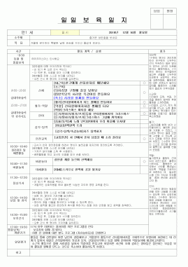 어린이집 보육일지 12월 3주~4주 만1세 -1페이지