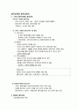 음악교육사 기초정리 음악임용, 음악교육론, 중음음악임용, 교육대학원-1페이지