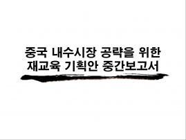 중국 내수시장 공략을 위한재교육 기획안 중간보고서 ppt-1페이지