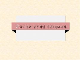 중국기업과 성공적인 기업TQM 사례 ppt
-1페이지