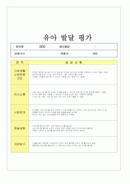 유아 발달평가 일지 만 1세-1페이지