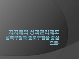 지자체의 성과관리제도 성북구청과 종로구청을 중심으로 ppt-1페이지