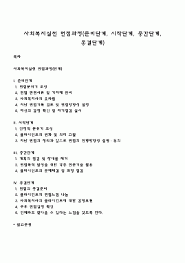 사회복지실천 면접과정(준비단계, 시작단계, 중간단계, 종결단계)-1페이지