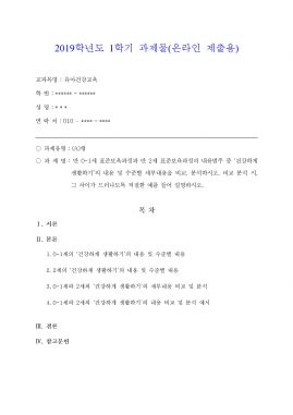 만 0-1세 표준보육과정과 만 2세 표준보육과정의 내용범주 중 ‘건강하게 생활하기’의 내용 및 수준별 세부내용을 비교, 분석하시오. 비교 분석 시, 그 차이가 드러나도록 적절한 예를 들어 설명하시오.-1페이지