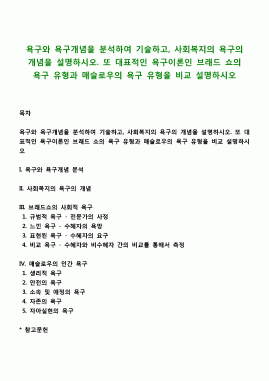 (사회복지실천) 욕구는 인간과 사회문제를 취급하는 데 가장 기초적인 요소-1페이지