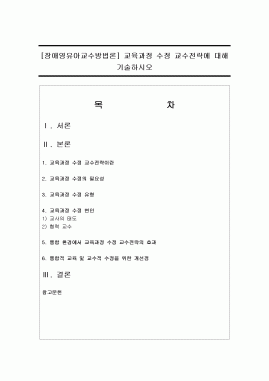 [장애영유아교수방법론] 교육과정 수정 교수전략에 대해 기술하시오-1페이지