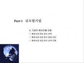 글로벌기업 해외진출 모형 해외시장 진입 방식 글로벌기업 해외진출 러그만의 단순 -1페이지