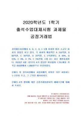 2020년 1학기 공정거래법 출석수업대체시험 과제물(시장지배적 지위를 가진 사업자)-1페이지