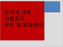 한국의 대학서열화 대학서열화 학벌주의 서열화란 사립대학 해결방안 대학서열화 문제-1페이지