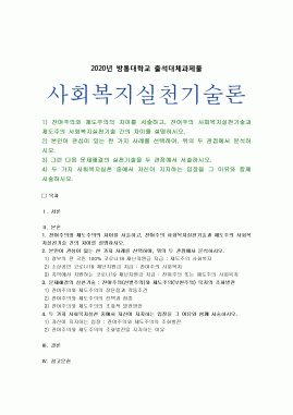 [사회복지실천기술론] 1) 잔여주의와 제도주의의 차이, 두 가지의 사회복지실천기술 간의 차이 2) 재난지원금을 두 관점으로 분석 3) 문제해결방안 4) 자신이 지지하는 입장-1페이지