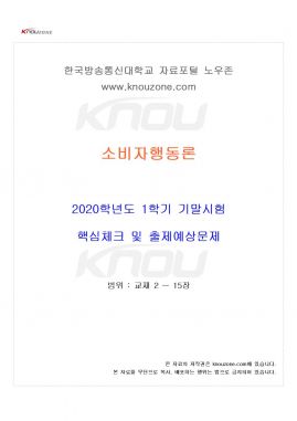 2020년 1학기 소비자행동론 기말시험 핵심체크-1페이지