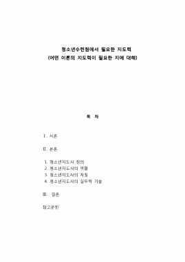 청소년수련원에서 필요한 지도력  (어떤 이론의 지도력이 필요한 지에 대해)-1페이지