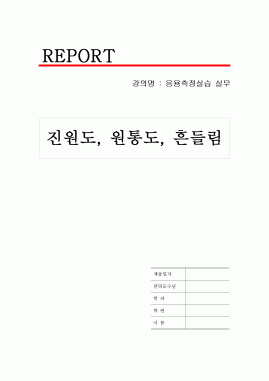 (과기대A+)진원도, 원통도, 흔들림 측정 레포트 입니다.-1페이지