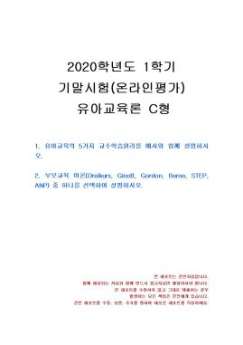 2020년 1학기 유아교육론 기말시험 과제물 C형-1페이지