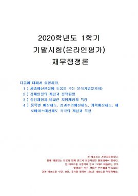 2020년 1학기 재무행정론 기말시험 과제물-1페이지