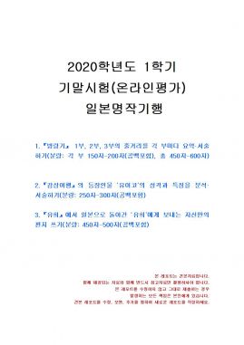 2020년 1학기 일본명작기행 기말시험 과제물-1페이지