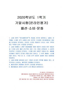 2020년 1학기 패션소비문화 기말시험 과제물-1페이지