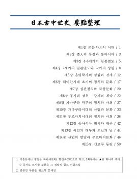 일본고중세사 기말시험 핵심정리-1페이지