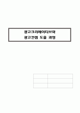 광고 크리에이티브와 광고컨셉 도출 과정 광고 전략 Advertising Creative Strategy-1페이지