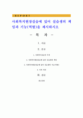 사회복지현장실습에 있어 실습생의 책임과 기능(역할)을 제시하시오-1페이지