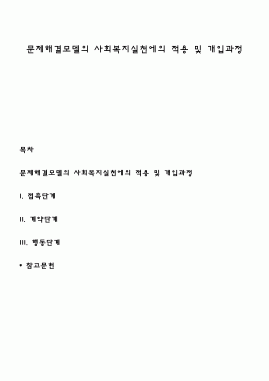 문제해결모델의 사회복지실천에의 적용 및 개입과정-1페이지