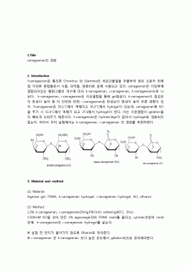 carrageenan 실험 레포트 -1페이지