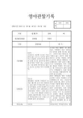 A+ 학점 보육실습일지 1개월분량 실습내용, 활동계획,소감 정리-1페이지