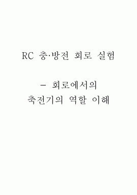 [A+, 그래프 및 오차결과 상세] RC 충방전회로 실험_결과레포트-1페이지