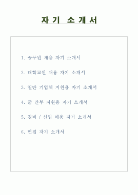 자기소개서(분야별)-1페이지