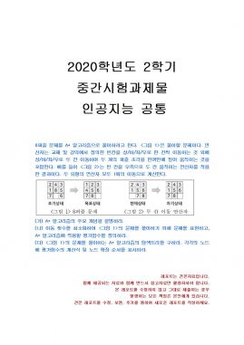 2020년 2학기 인공지능 중간시험과제물 공통(A* 알고리즘 주요개념 등)-1페이지