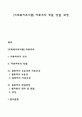 [사회복지조사론] 자료처리 개념, 방법, 과정-1페이지