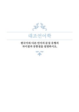 한국어와 다른 언어의 문장 유형의 차이점과 공통점을 설명하시오.-1페이지