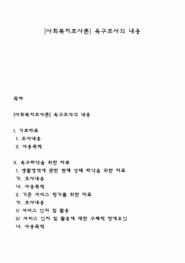 [사회복지조사론] 욕구조사의 내용-1페이지