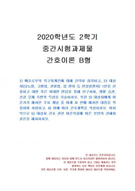 2020년 2학기 간호이론 중간시험과제물 B형(매슬로우의 욕구위계론)-1페이지