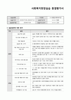 [현장실습 A+] 사회복지실습 실습종결평가서-1페이지