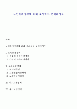 노인복지정책에 대해 조사하고 분석하시오-1페이지