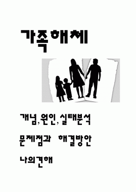 가족해체 개념 원인 실태분석 및 가족해체 문제점과 해결방안 제언 및 나의견해-1페이지