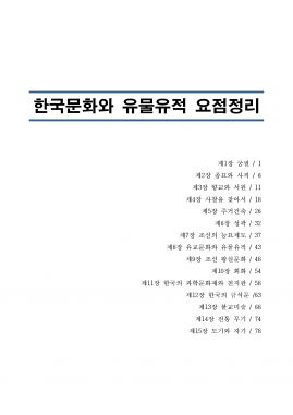 한국문화와유물유적 핵심정리-1페이지